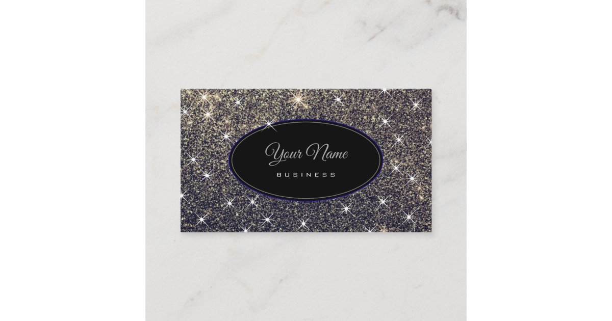 Promotion Luxury Glitter Luminous Stars Elegant Business Card | Zazzle