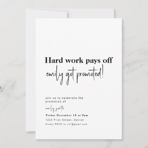 Promotion New Job Party Invite | Zazzle