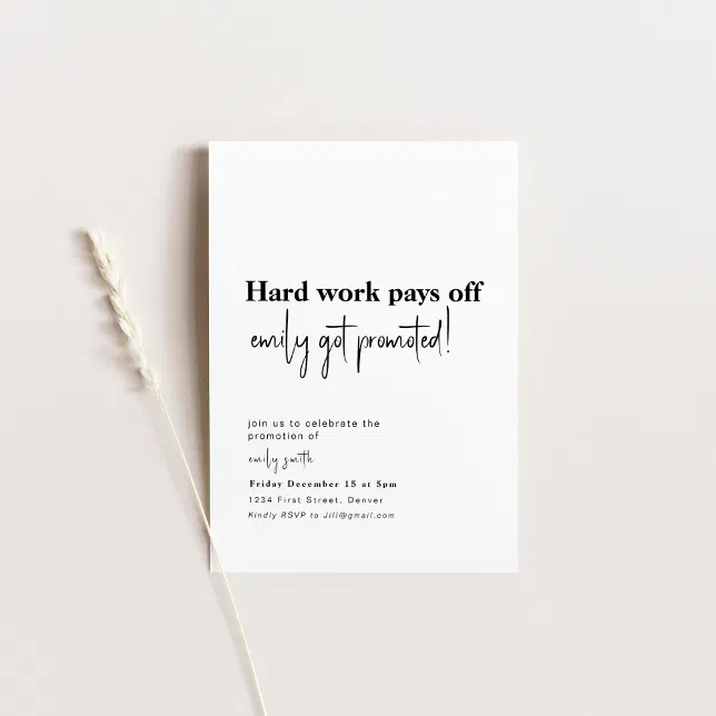 Promotion New Job Party Invite | Zazzle