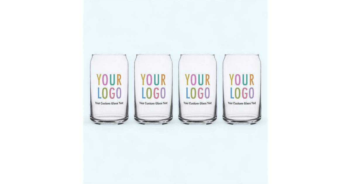 Promotional Beer Can Pint Glass with Logo Set of 4 | Zazzle