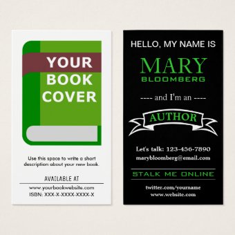 Promotional Book Cover Author Business Card | Zazzle