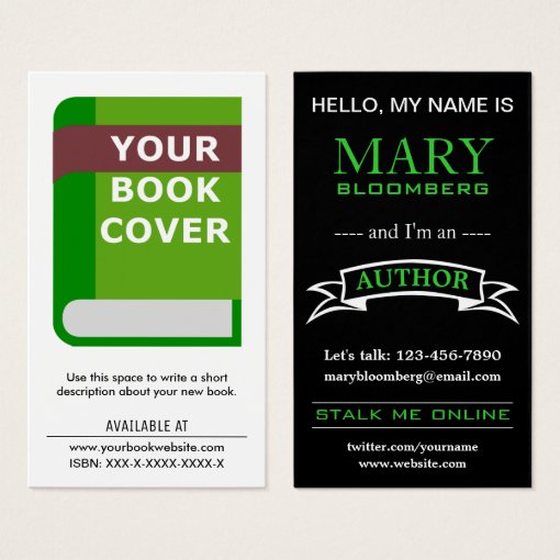 Promotional Book Cover Author Business Card | Zazzle