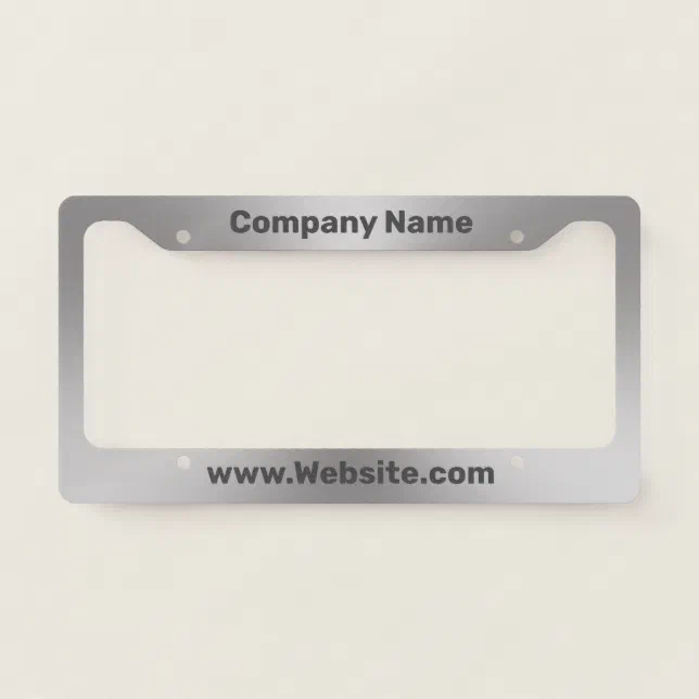 Promotional Brushed Metal Look Business Website License Plate Frame ...