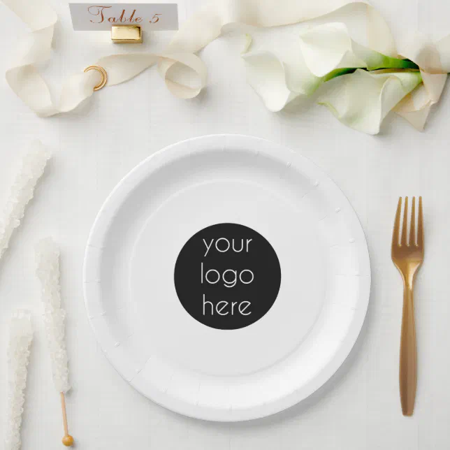 Promotional Business Company Logo Corporate Paper Plates | Zazzle