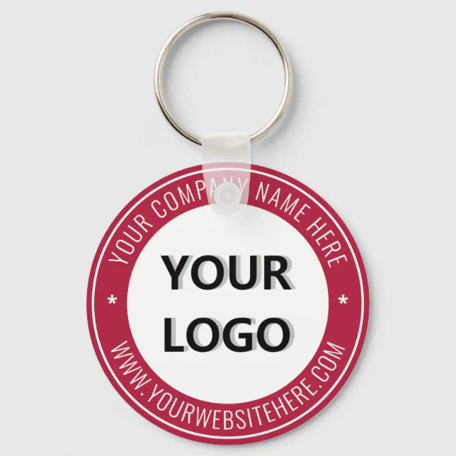 Promotional Business Keychain Custom Logo And Text Zazzle