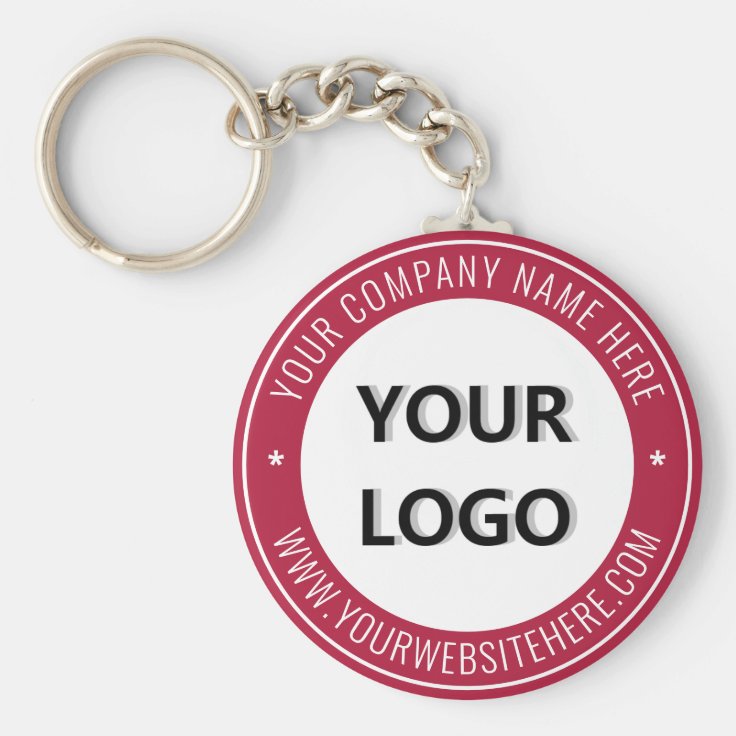 Promotional Business Keychain Custom Logo and Text | Zazzle