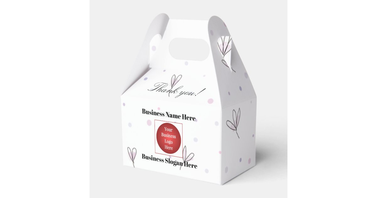 Promotional Business Logo And Name Gable Favor Box | Zazzle