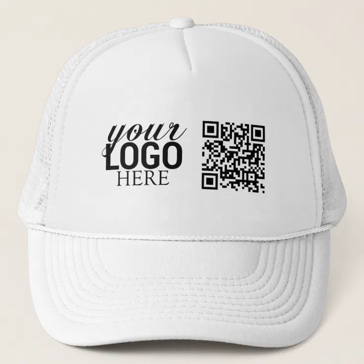 Promotional Business Logo QR Code Employee Staff Trucker Hat | Zazzle