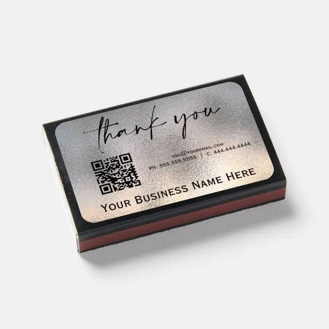 Promotional Business QR Code Thank You Matchboxes | Zazzle