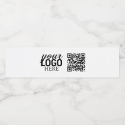 Promotional Company Business Logo & QR Code Water Bottle Label | Zazzle