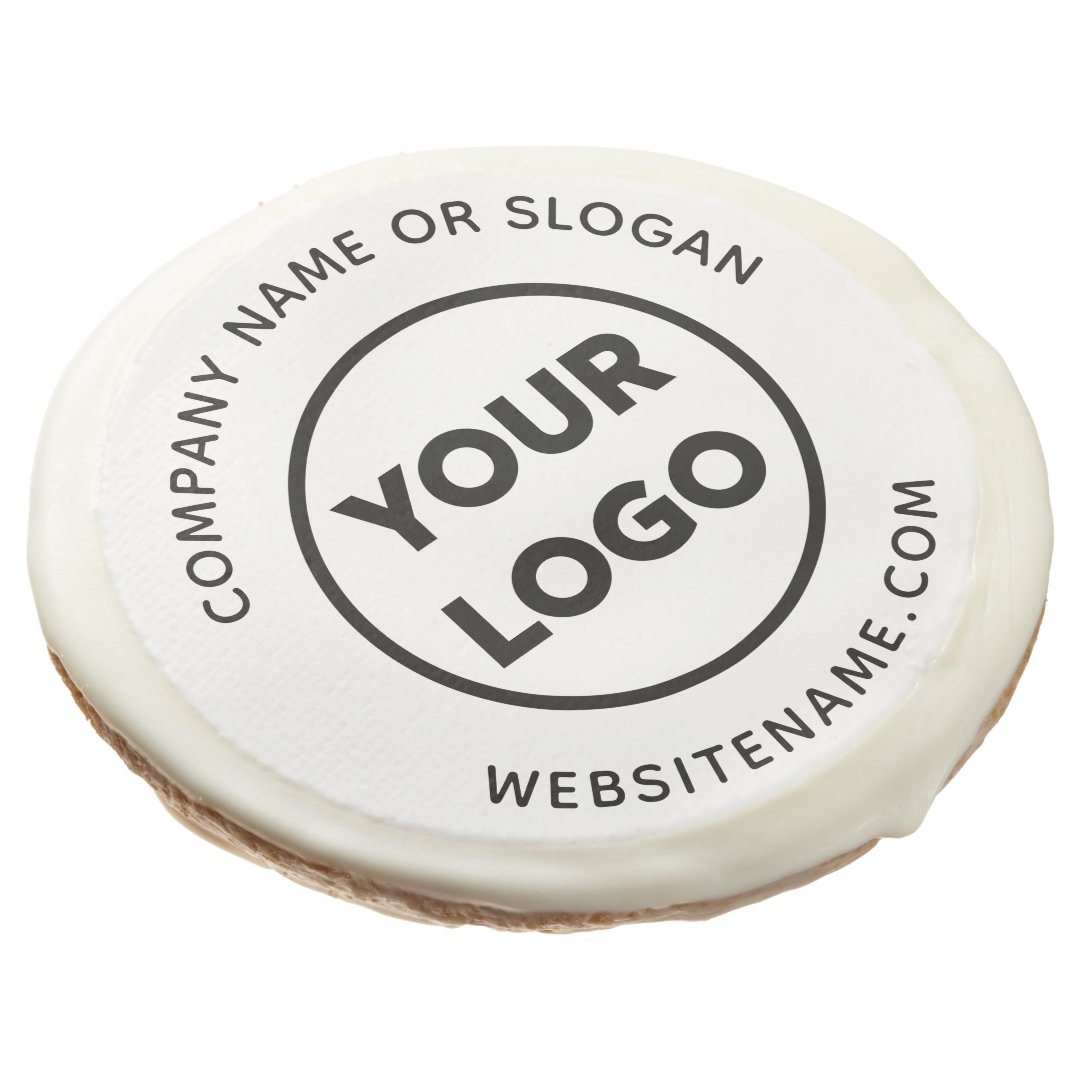 Promotional Company Logo and Text Business Event Sugar Cookie | Zazzle
