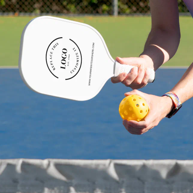 Promotional Custom Business logo WEBSITE Simple Pickleball Paddle | Zazzle