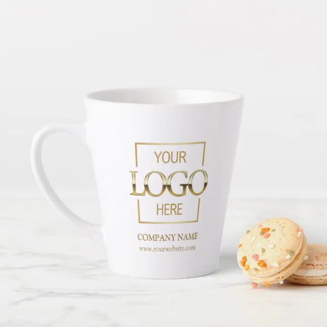 Promotional Custom Company Business Logo Branded Latte Mug | Zazzle