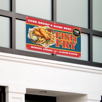 Promotional Custom Fish Fry Fundraiser Banner | Zazzle