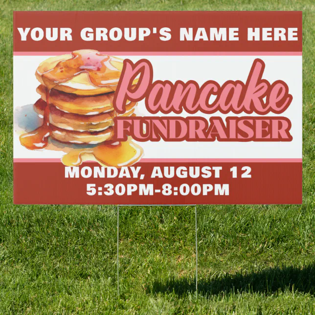 Promotional Custom Pancake Feed Fundraiser Sign | Zazzle