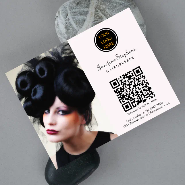 Promotional Hairdresser Business Logo QR Code Flyer | Zazzle
