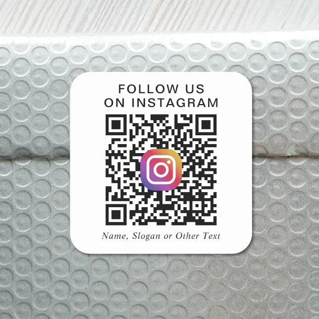 Promotional Instagram QR Code Square Sticker | Zazzle