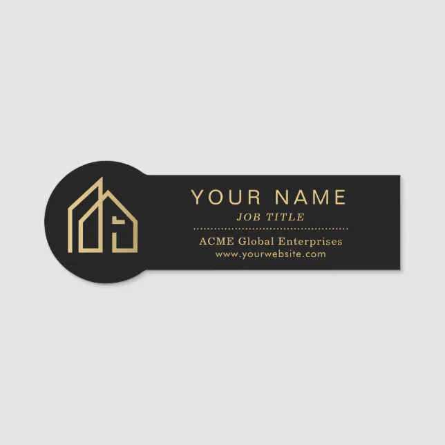 Promotional Item Modern Real Estate Name Tag | Zazzle