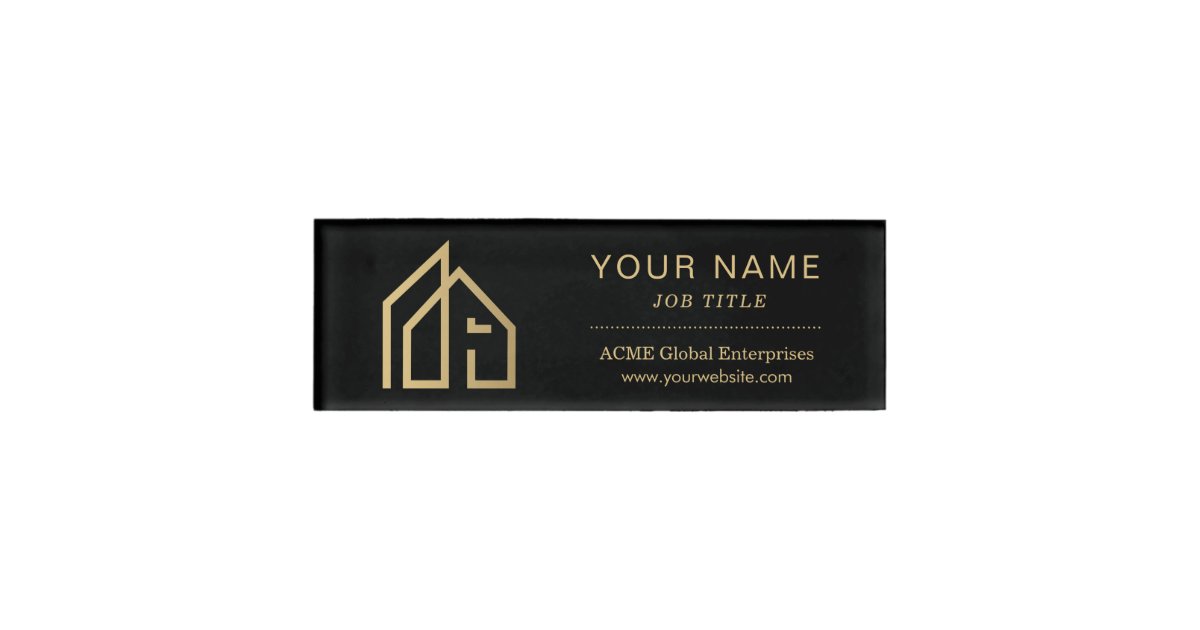 Promotional Item Modern Real Estate Name Tag | Zazzle