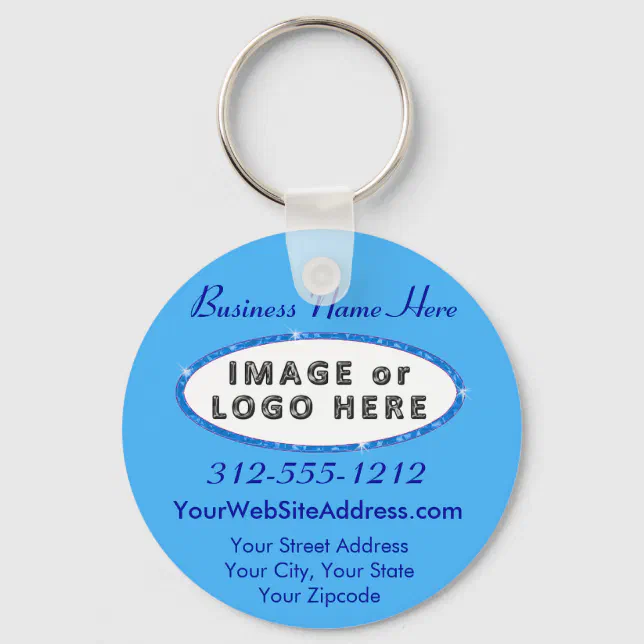 Promotional Keychains No Minimum Your Image/Logo | Zazzle
