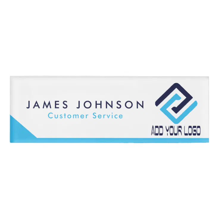 Promotional Magnetic Name Tag with Company Logo | Zazzle