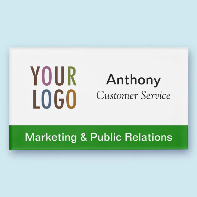 Promotional Magnetic Name Tag with Company Logo | Zazzle