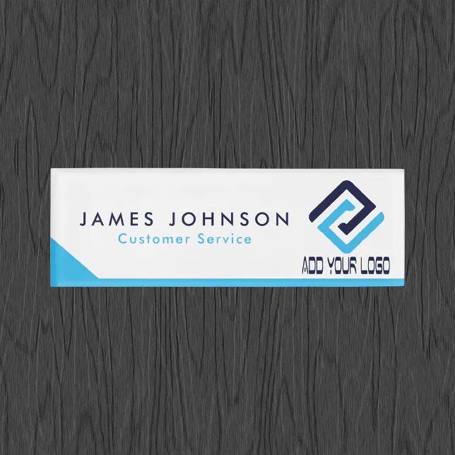 Promotional Magnetic Name Tag with Company Logo | Zazzle