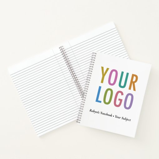 Promotional Notebook Company Logo No Minimum Bulk | Zazzle