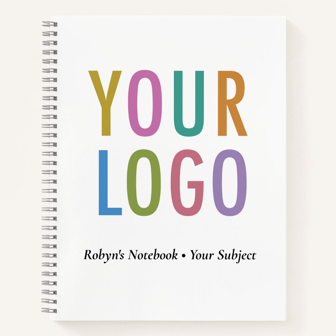 Promotional Notebook Company Logo No Minimum Bulk | Zazzle