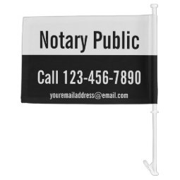 Promotional Pale Gray and Black Notary Public Car Flag | Zazzle