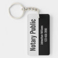Promotional Pale Gray and Black Notary Public Keychain | Zazzle