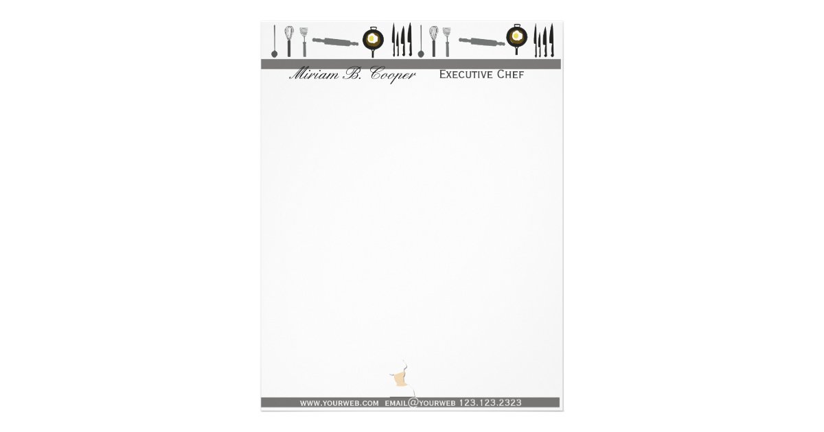 Promotional Professional Cook Chef Letterhead | Zazzle.com