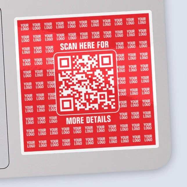 Promotional QR code (editable) with Logo Pattern Sticker | Zazzle