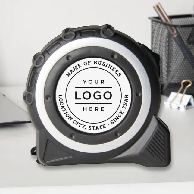 Promotional White Custom Business Logo Branded Tape Measure | Zazzle