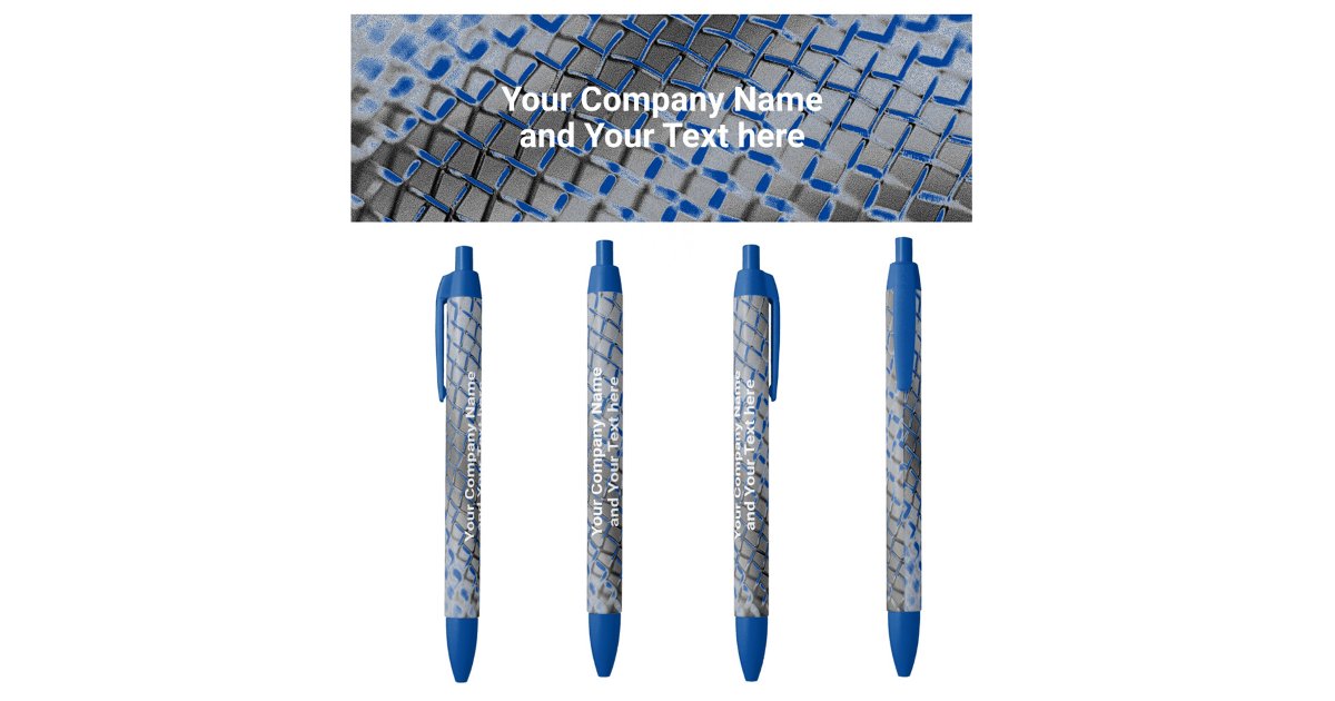 Promotional with Company Name Chain Link Blue Pen | Zazzle