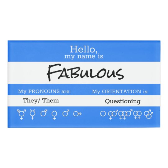 Pronoun Name Tag | Zazzle.com