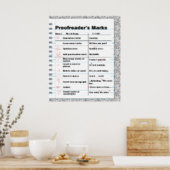 Proofreader's Marks Poster | Zazzle