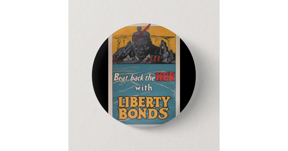 Propaganda Poster "Beat Back the Hun" WWI Button | Zazzle