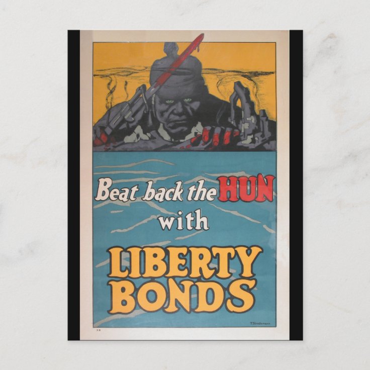 Propaganda Poster "Beat Back the Hun" WWI Postcard | Zazzle