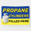 Propane Cylinders Filled Here Advertising Banner | Zazzle