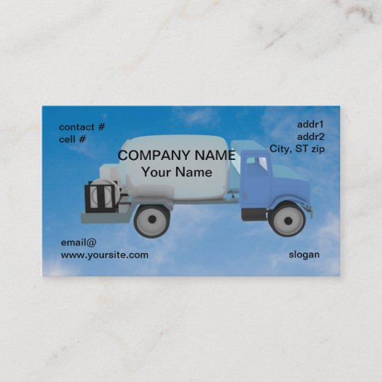 propane truck on blue sky business card | Zazzle.com