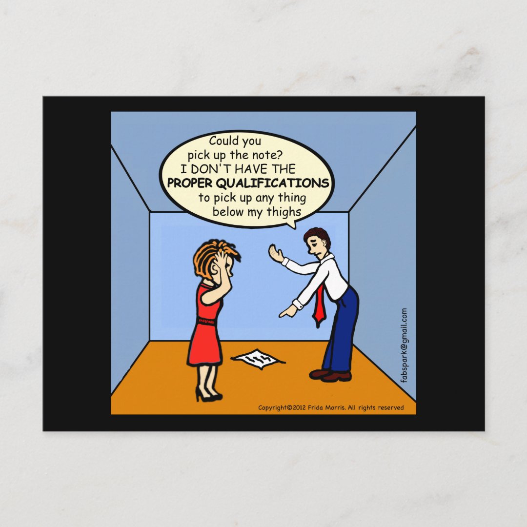 Proper Qualifications ~ hilarious funny comics Postcard | Zazzle