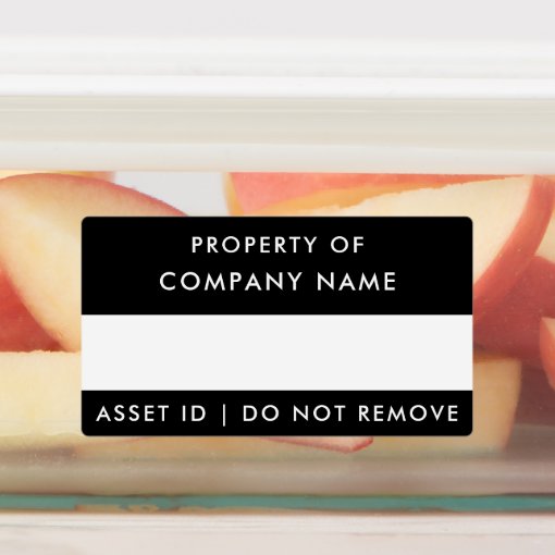 Property of Company | Black Corporate Asset ID Labels | Zazzle