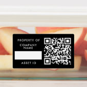 Property of Company Black QR Code Asset ID Labels | Zazzle