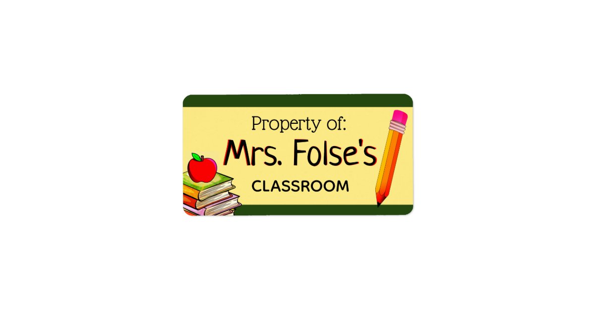 Property of Mrs. Custom Classroom Label Teacher | Zazzle