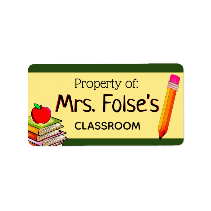 Property of Mrs. Custom Classroom Label Teacher | Zazzle
