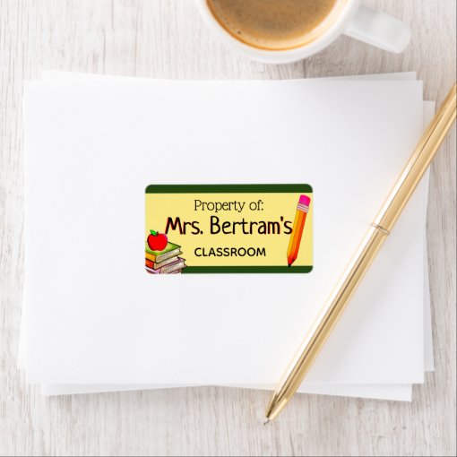 Property of Teacher Classroom Label Sticker School | Zazzle