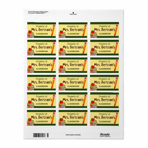 Property of Teacher Classroom Label Sticker School | Zazzle