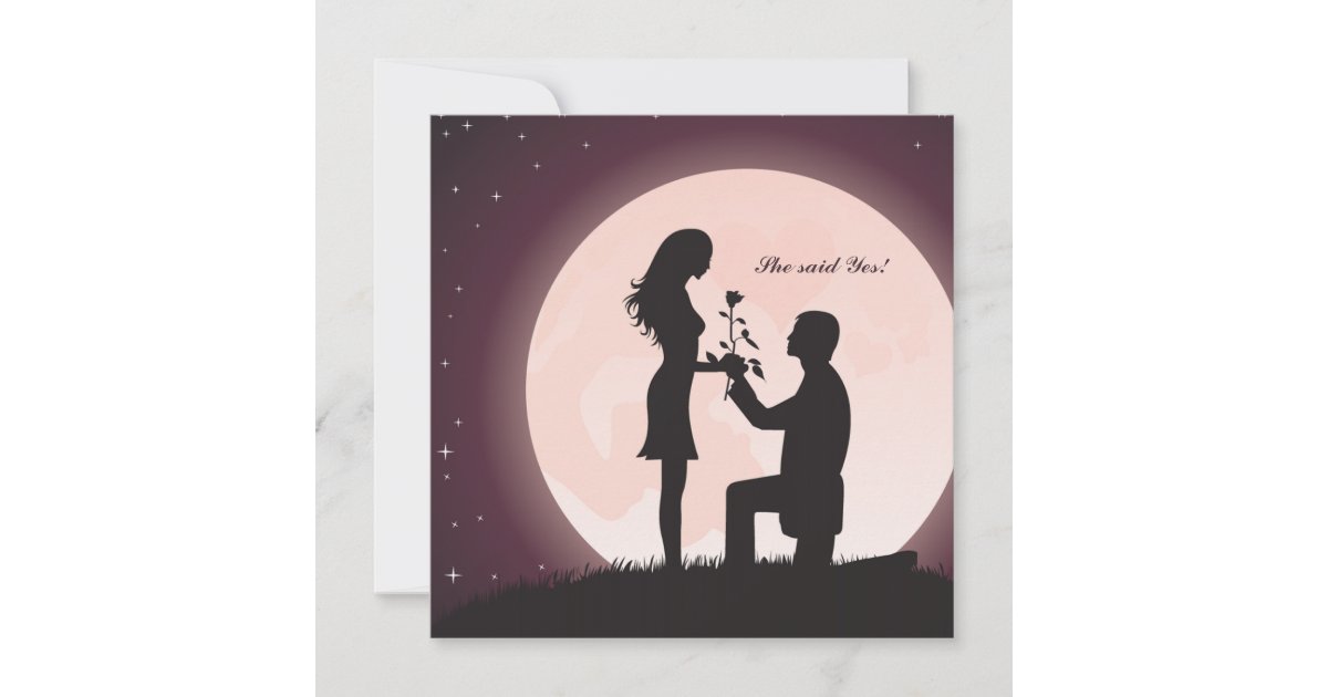 Proposal by Moonlight Engagement Invitation | Zazzle