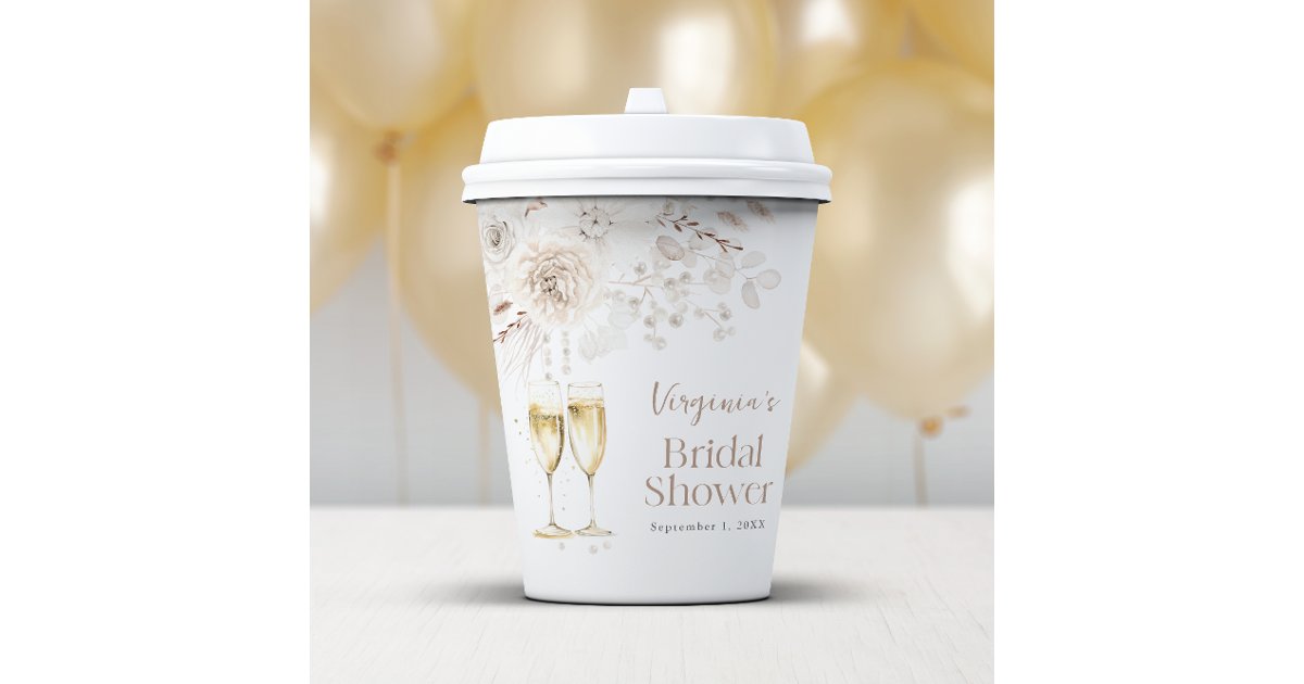 Prosecco Bridal Paper Cups | Zazzle